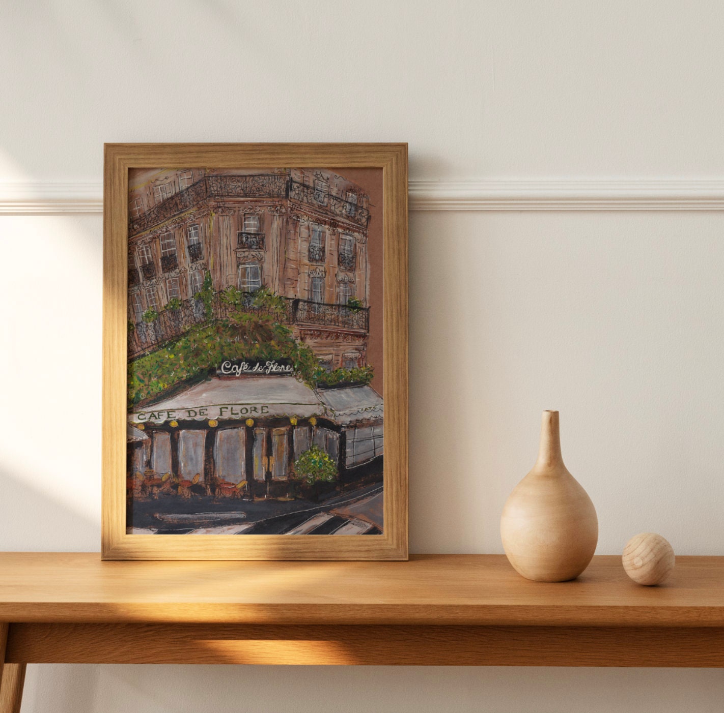 Cafe De Flore Art Print by Laura Cruse, Restaurant Art Print ...