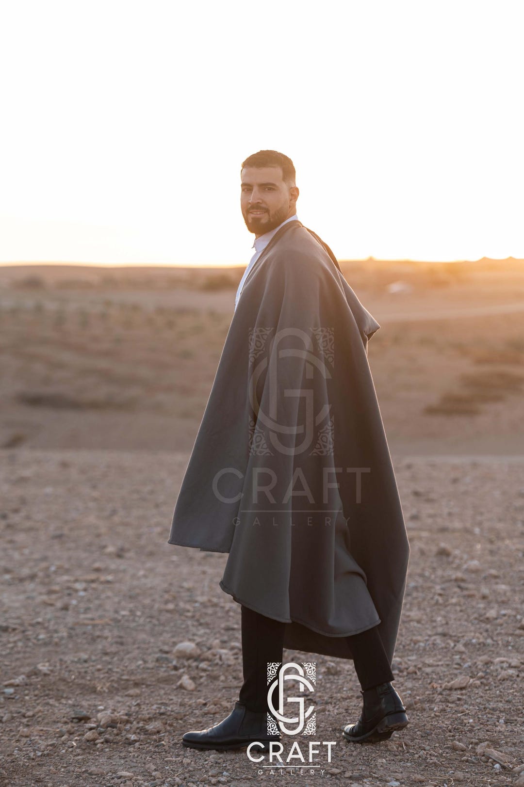 Handmade Moroccan Wool Cape: Long Hooded Silham, Winter Overcoat - Etsy