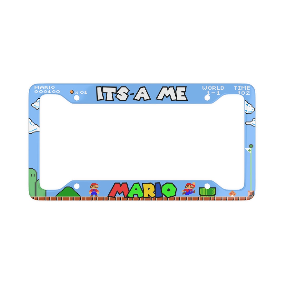 Its A Me Mario License Plate Frame Mario License Plate Frame, Cute ...
