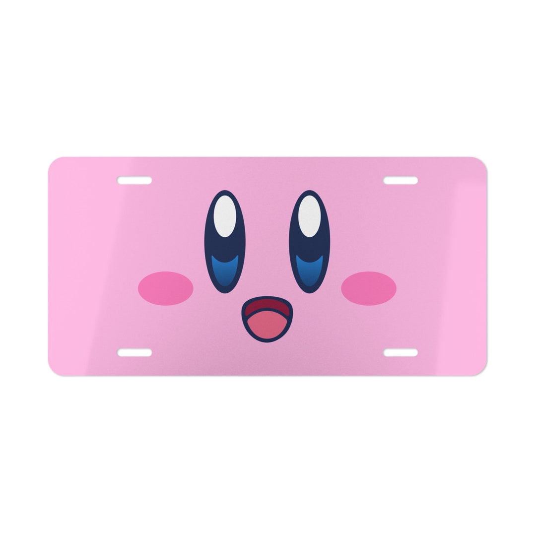 Kirby Face Front License Plate Kawaii Vanity Plate Kirby - Etsy