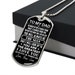 To My Dad Dog Tag Necklace Gift for Dad From Son the Man - Etsy
