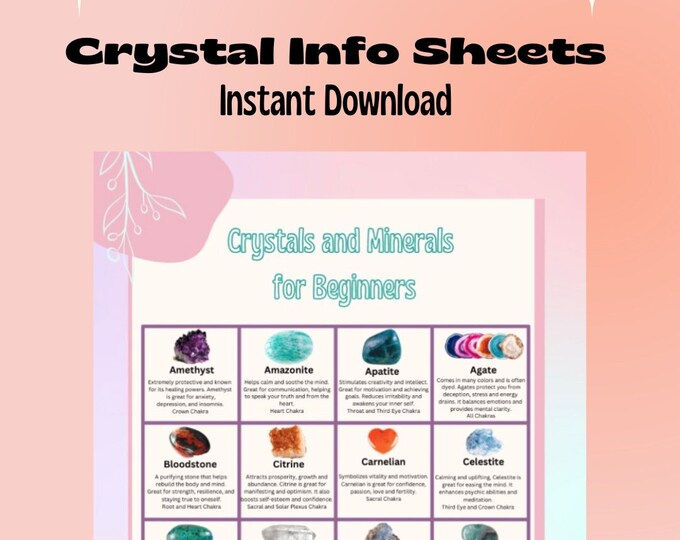 Printable Crystal Guide, Crystal Meanings and Chakras, Crystal ...