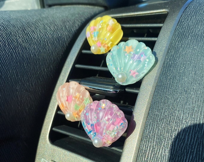 Seashell Car Charms - Beach Car Accessories - Car Vent Clips - Beach ...