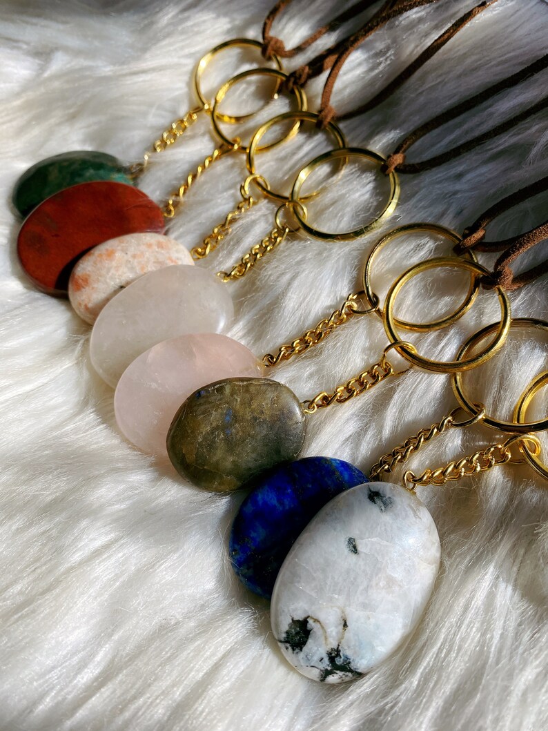 Crystal Keychain Choose Your Crystal Worry Stone Crystal - Etsy