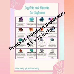 Printable Crystal Guide, Crystal Meanings and Chakras, Crystal ...