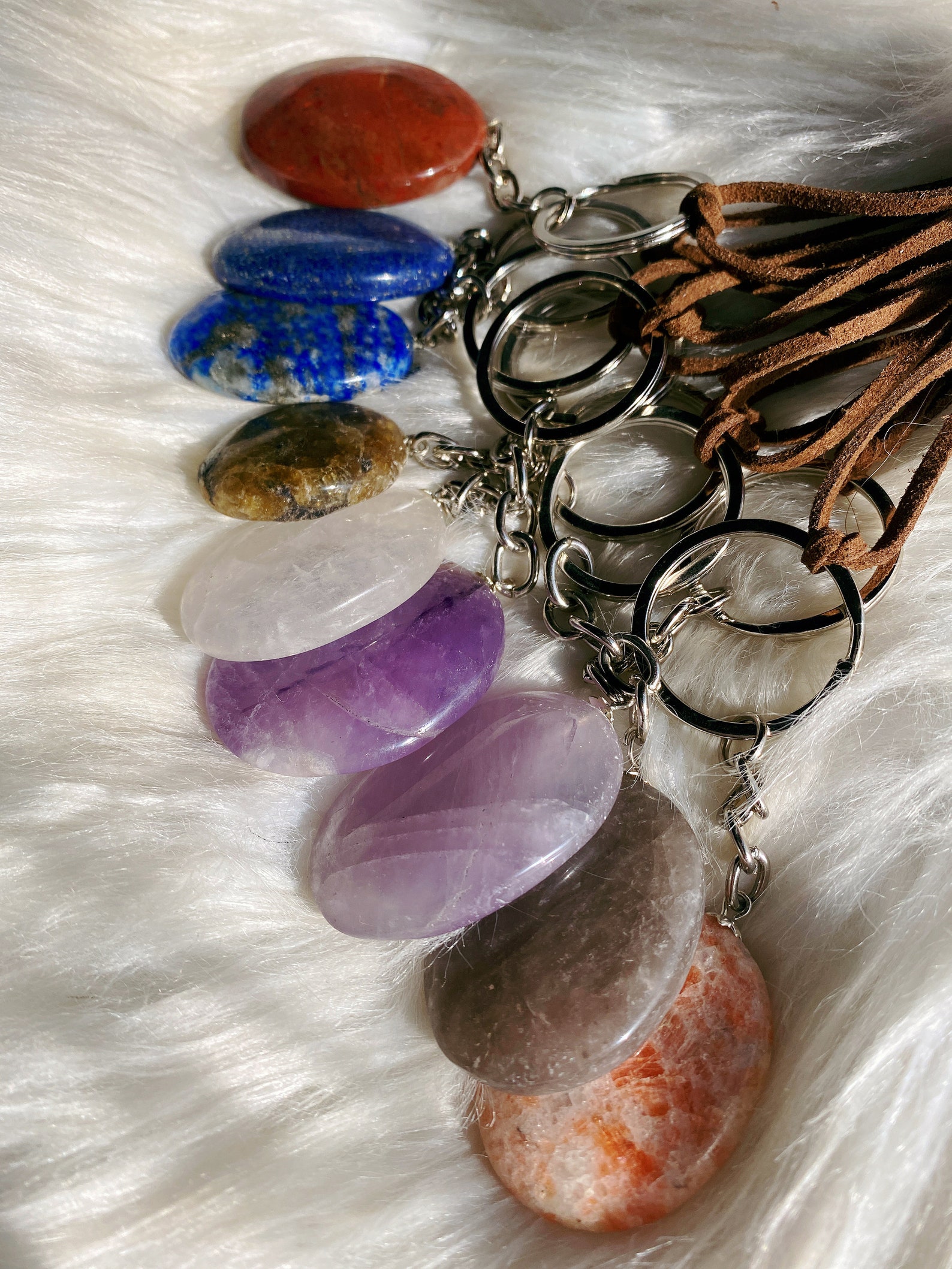 Crystal Keychain Choose Your Crystal Worry Stone Crystal - Etsy