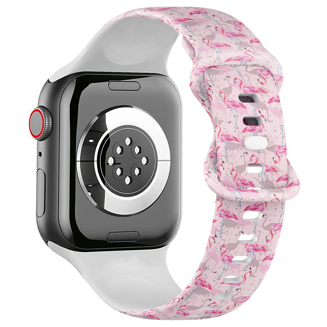 All Series - Apple Watch Band ( Pink Flamingo Print Pattern ) Silicone ...