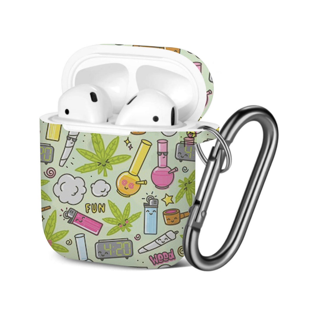Airpods Case ( 1st / 2nd Gen ), Marijuana Kawaii Cartoon on Print ...