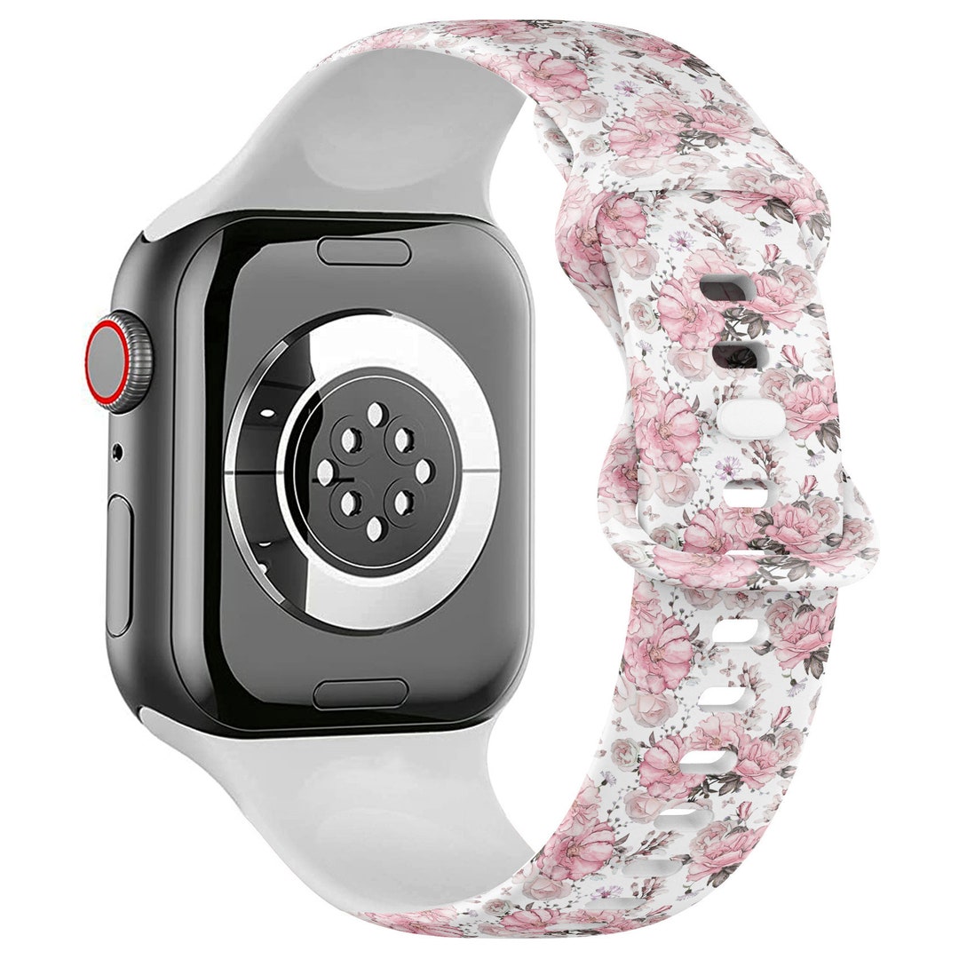 All Series - Apple Watch Band ( Pink Flowers Leaves Print Pattern ...