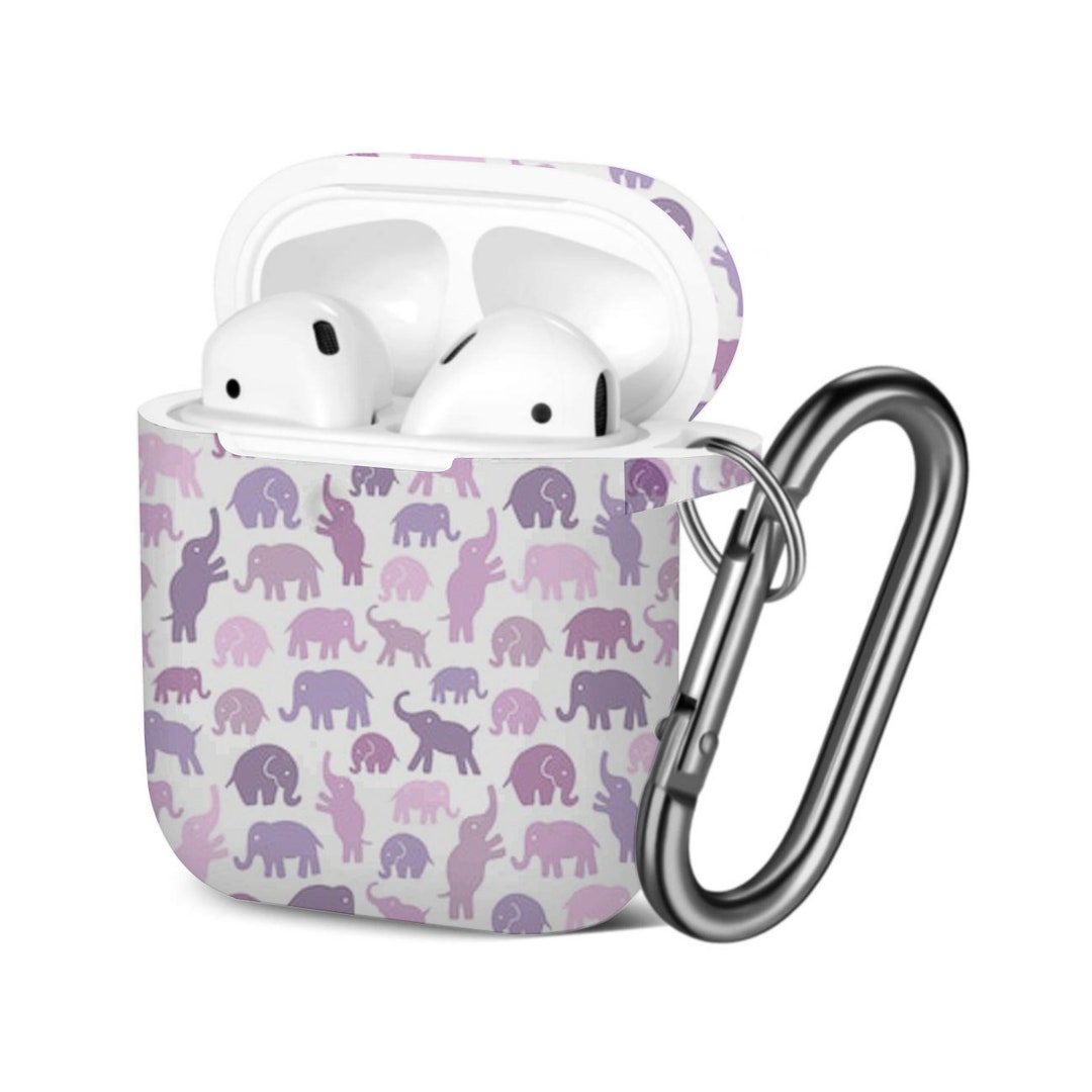 Airpods Case ( 1st / 2nd Gen ), Cute Baby Elephants Print Pattern, TPU ...