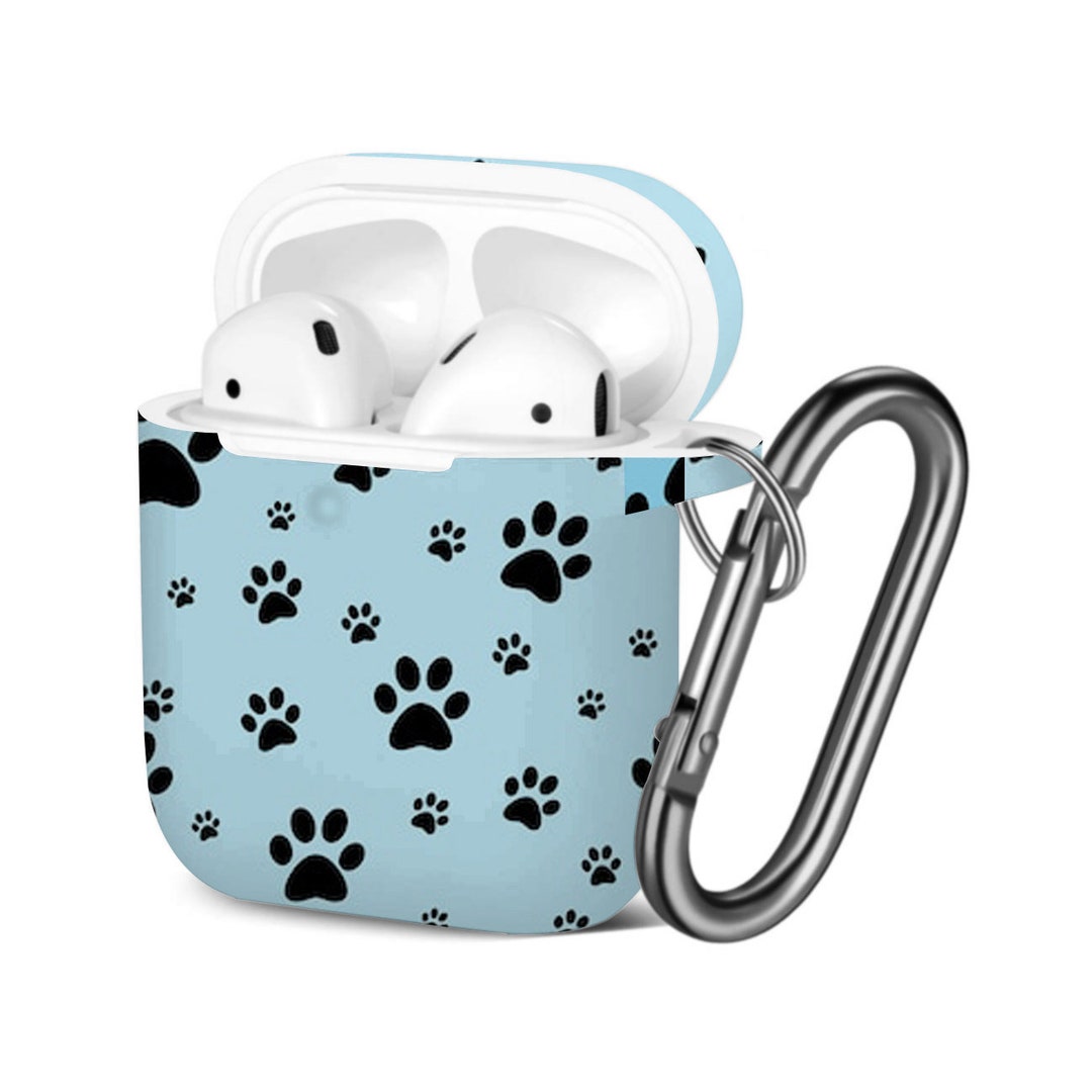 Airpods Case ( 1st / 2nd Gen ), Dog Paw Print Traces Print Pattern, TPU ...
