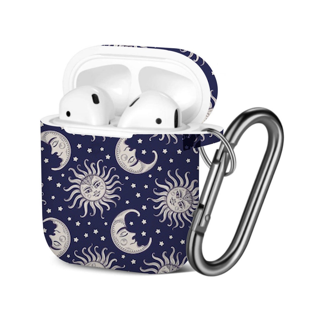 Airpods Case ( 1st / 2nd Gen ), Sun Moon Vintage Print Pattern, TPU ...