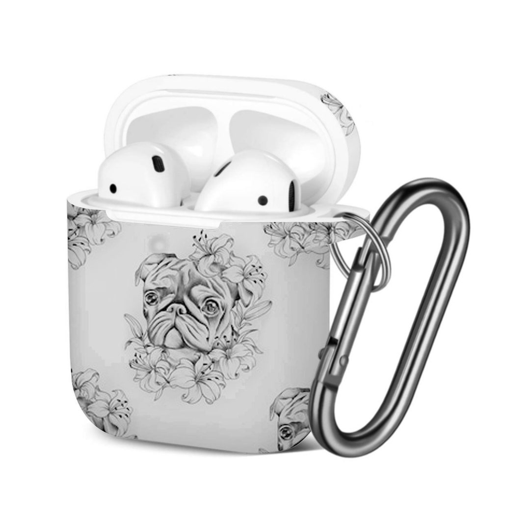 Airpods Case ( 1st / 2nd Gen ), Pug Flowers on Print Pattern, TPU ...