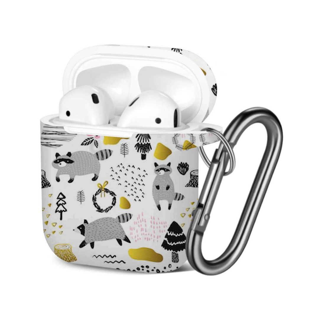 Airpods Case ( 1st / 2nd Gen ), Cute Racoon Print Pattern, TPU ...