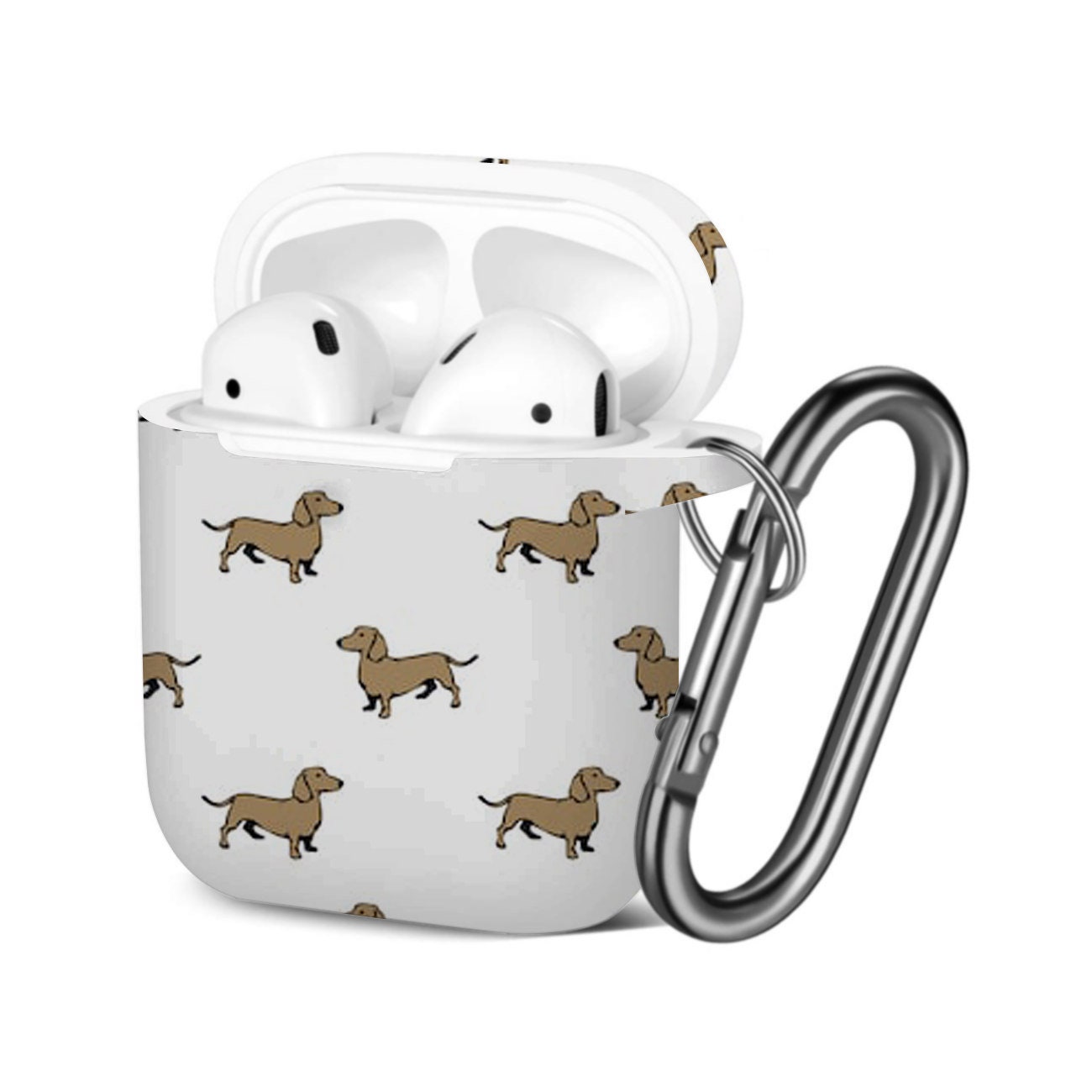 Airpods Case ( 1st / 2nd Gen ), Cute Dachshund Dog Print Pattern, TPU ...