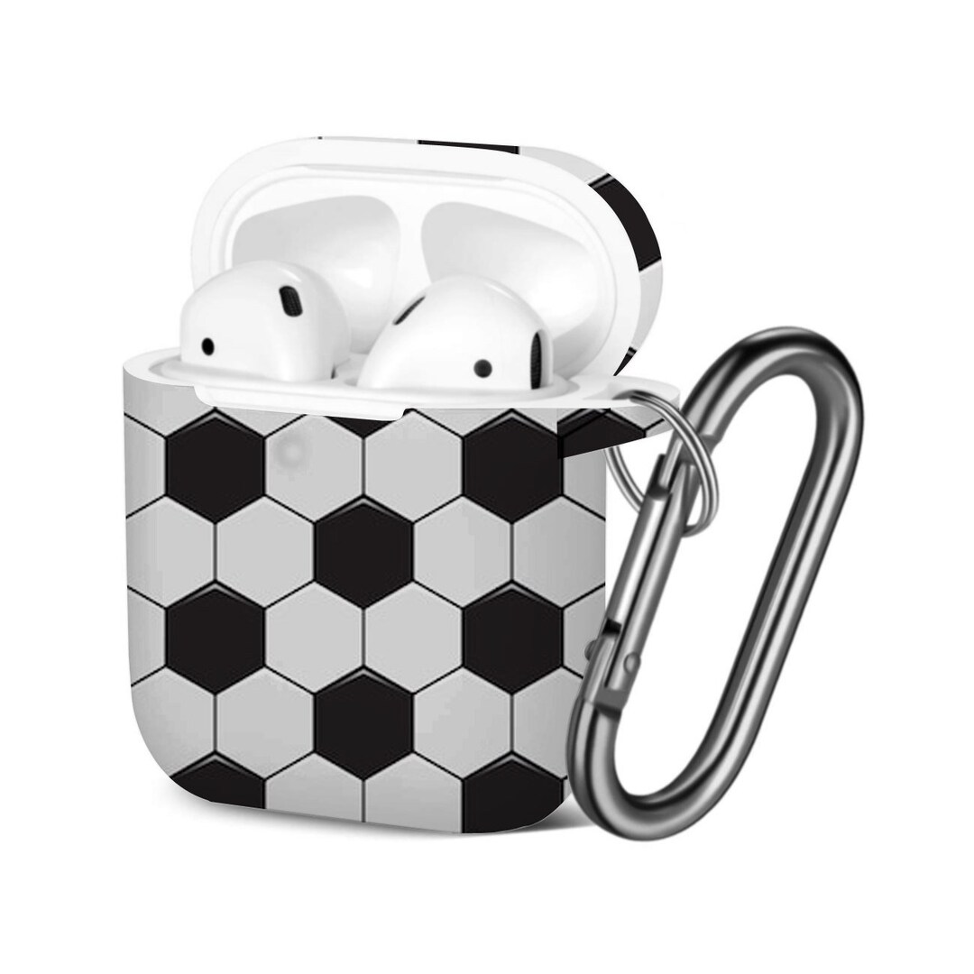 Airpods Case 1st / 2nd Gen , Black White Soccer Ball Pattern, TPU ...