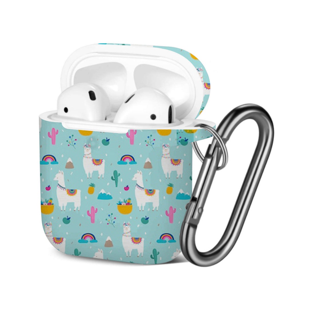Airpods Case (1st / 2nd Gen), Cute Alpaca Cactuses Leaves Pattern, TPU ...