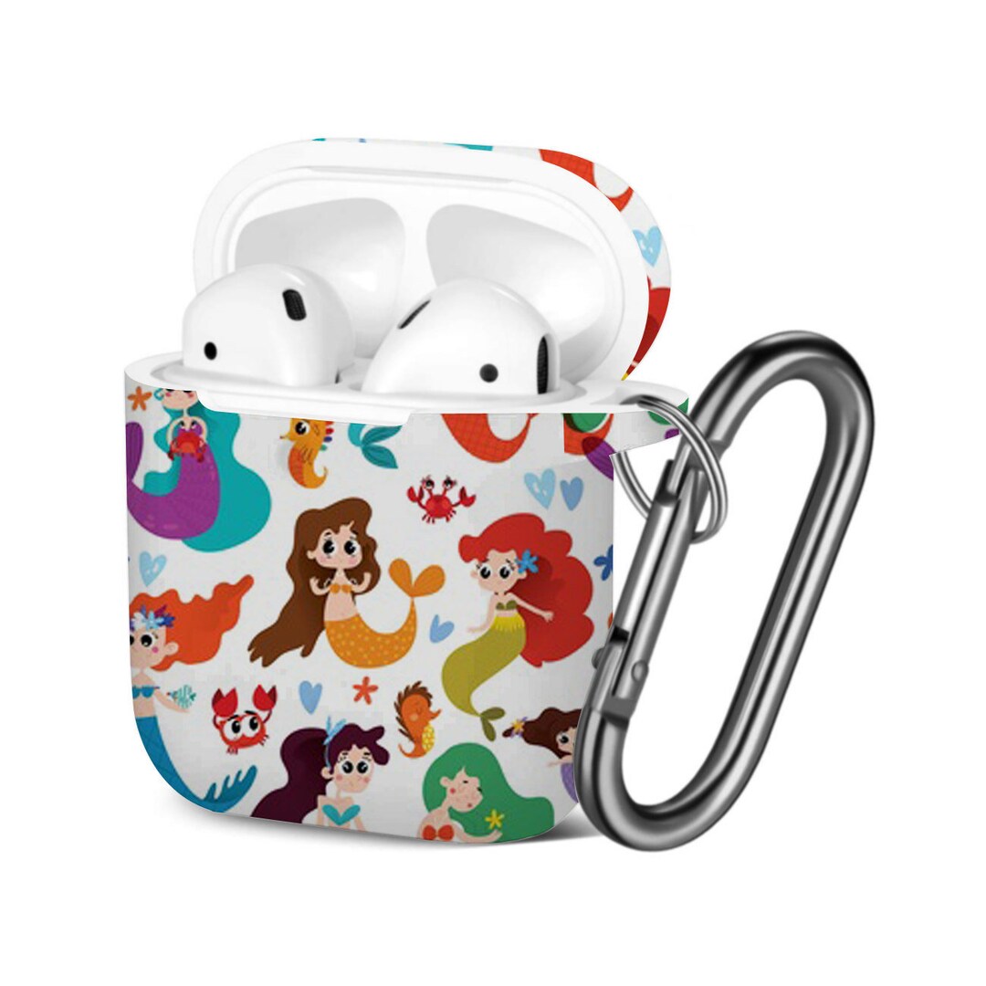 Airpods Case ( 1st / 2nd Gen ), Cute Mermaids on Print Pattern, TPU ...