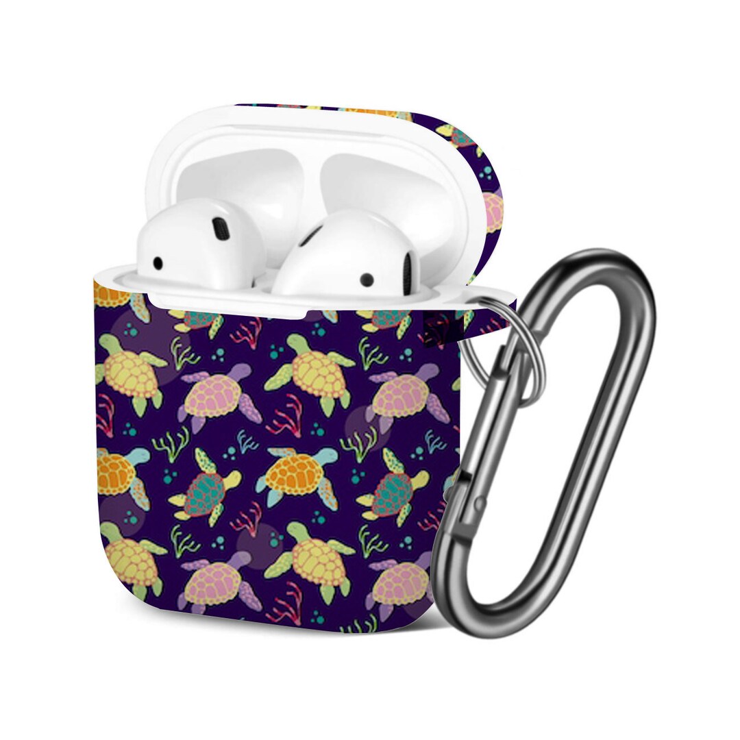 Airpods Case ( 1st / 2nd Gen ), Colorful Sea Turtles Algae Print ...