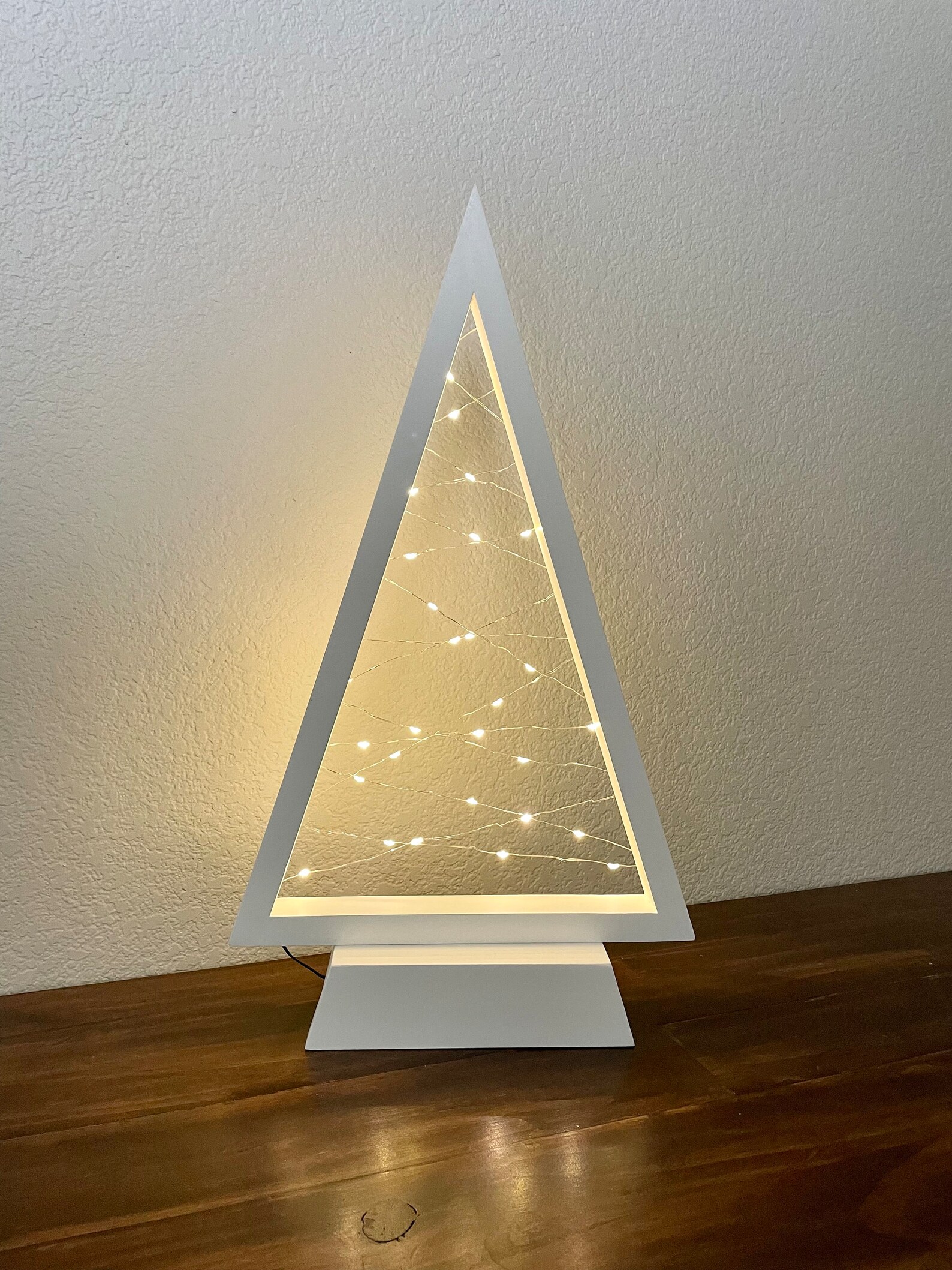 Wood Christmas Tree With Sparkle Lights - Etsy