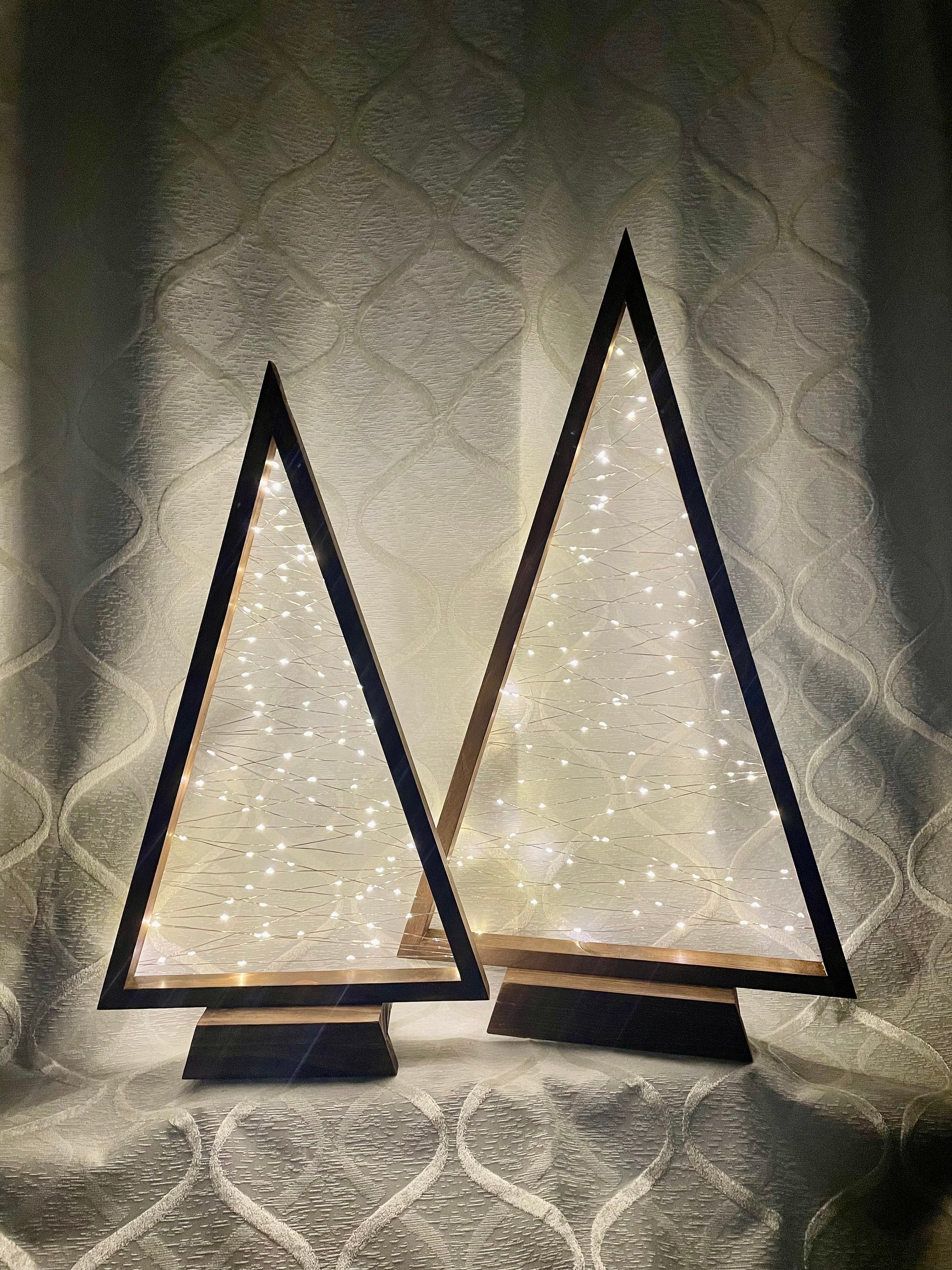 Wood Christmas Tree With Sparkle Lights - Etsy