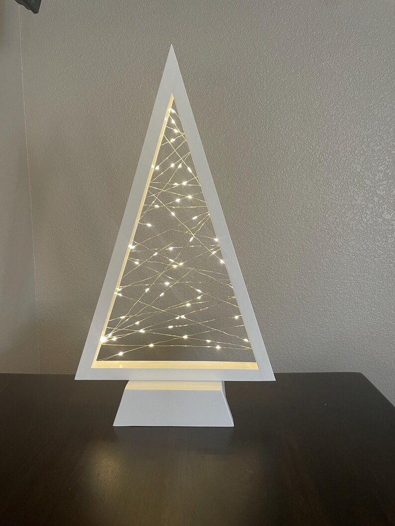 Wood Christmas Tree With Sparkle Lights - Etsy