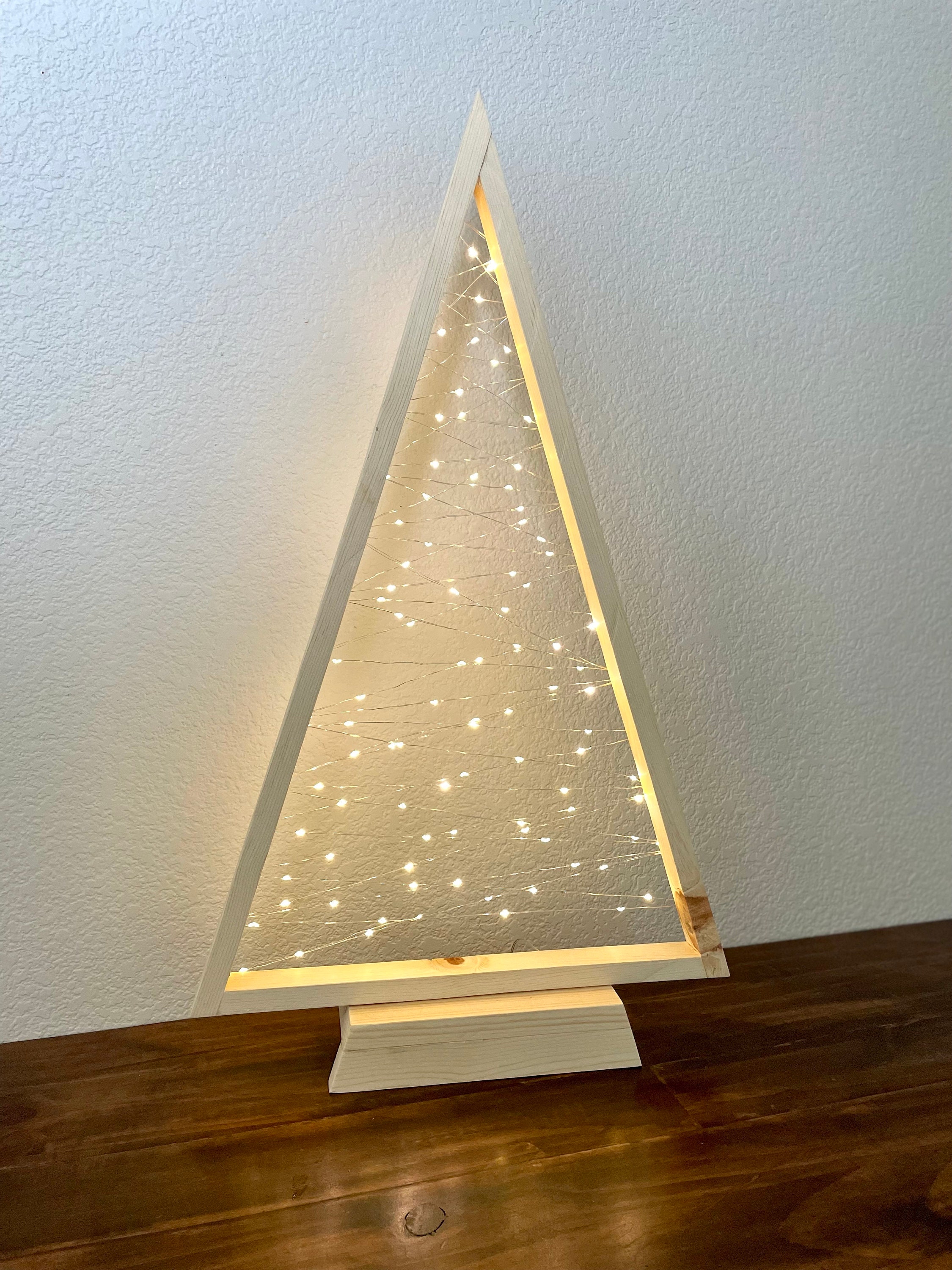 Wood Christmas Tree With Sparkle Lights - Etsy