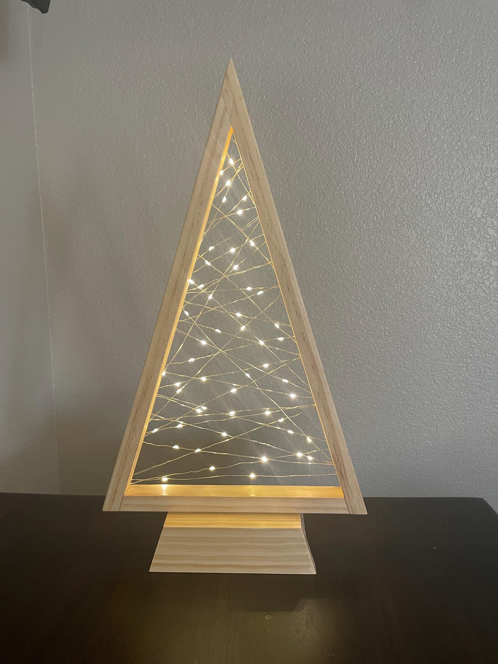 Wood Christmas Tree With Sparkle Lights - Etsy