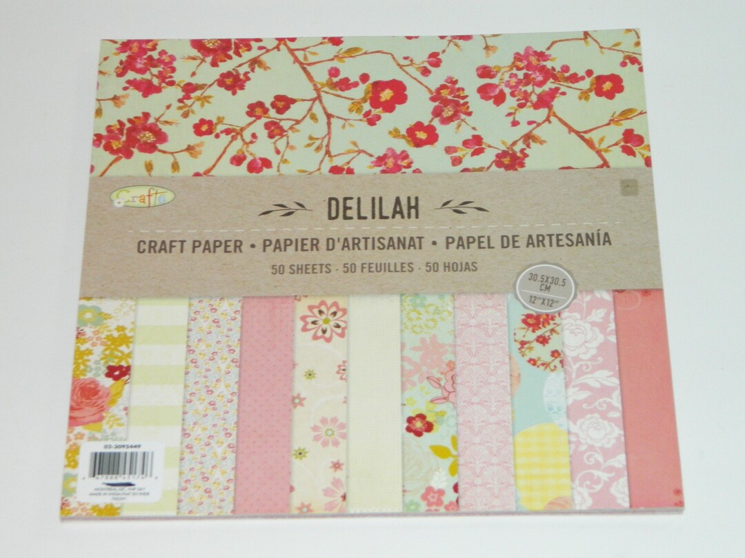 50 Sheet Scrapbooking and Crafting Paper Pad With 25 Designs (delilah ...