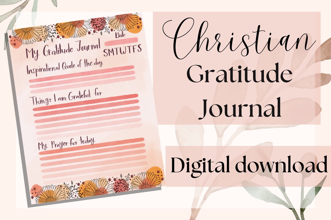 Daily Christian Gratitude Journal for 2023. Instant Download - Etsy