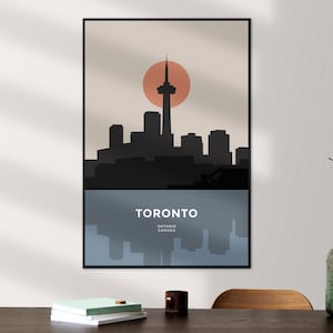 CN Tower Toronto City Skyline Ontario Canada Poster Print Minimalist ...