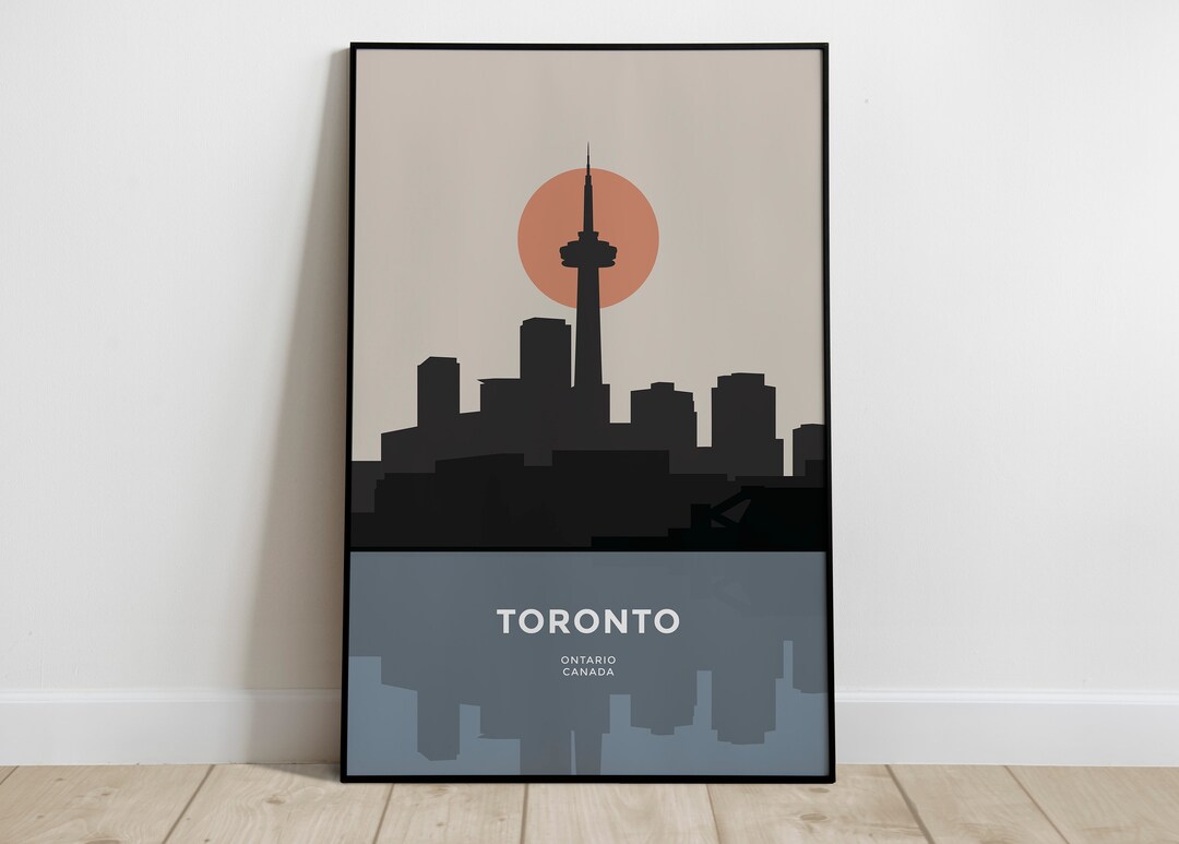 CN Tower Toronto City Skyline Ontario Canada Poster Print Minimalist ...