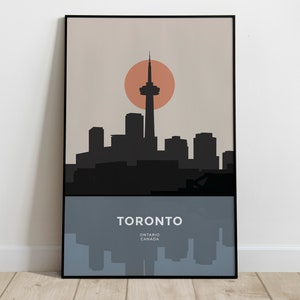 CN Tower Toronto City Skyline Ontario Canada Poster Print Minimalist ...