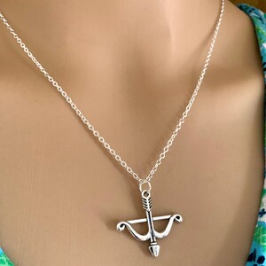 The Archer Necklace // Silver Chain // Bow & Arrow Necklace // Concert ...