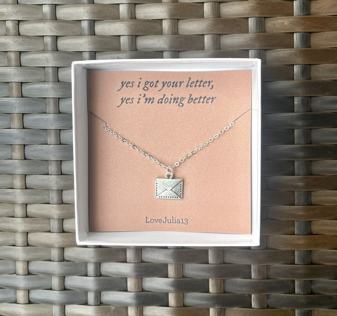 Closure Necklace / Silver Chain / Envelope / Letter Charm / Gift Box ...