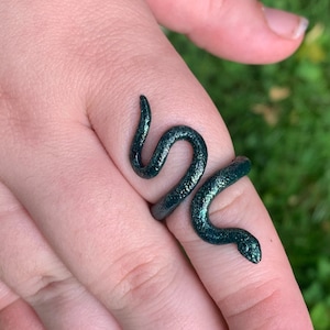 Cool Black OR Green OR Purple Snake Ring / Cool Adjustable Ring ...