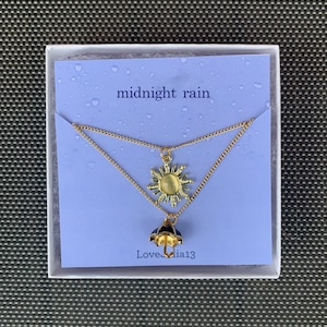 Midnight Rain Necklace Set / Gold Chains and Charms / Sun & Rain ...