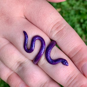 Cool Black OR Green OR Purple Snake Ring / Cool Adjustable Ring ...