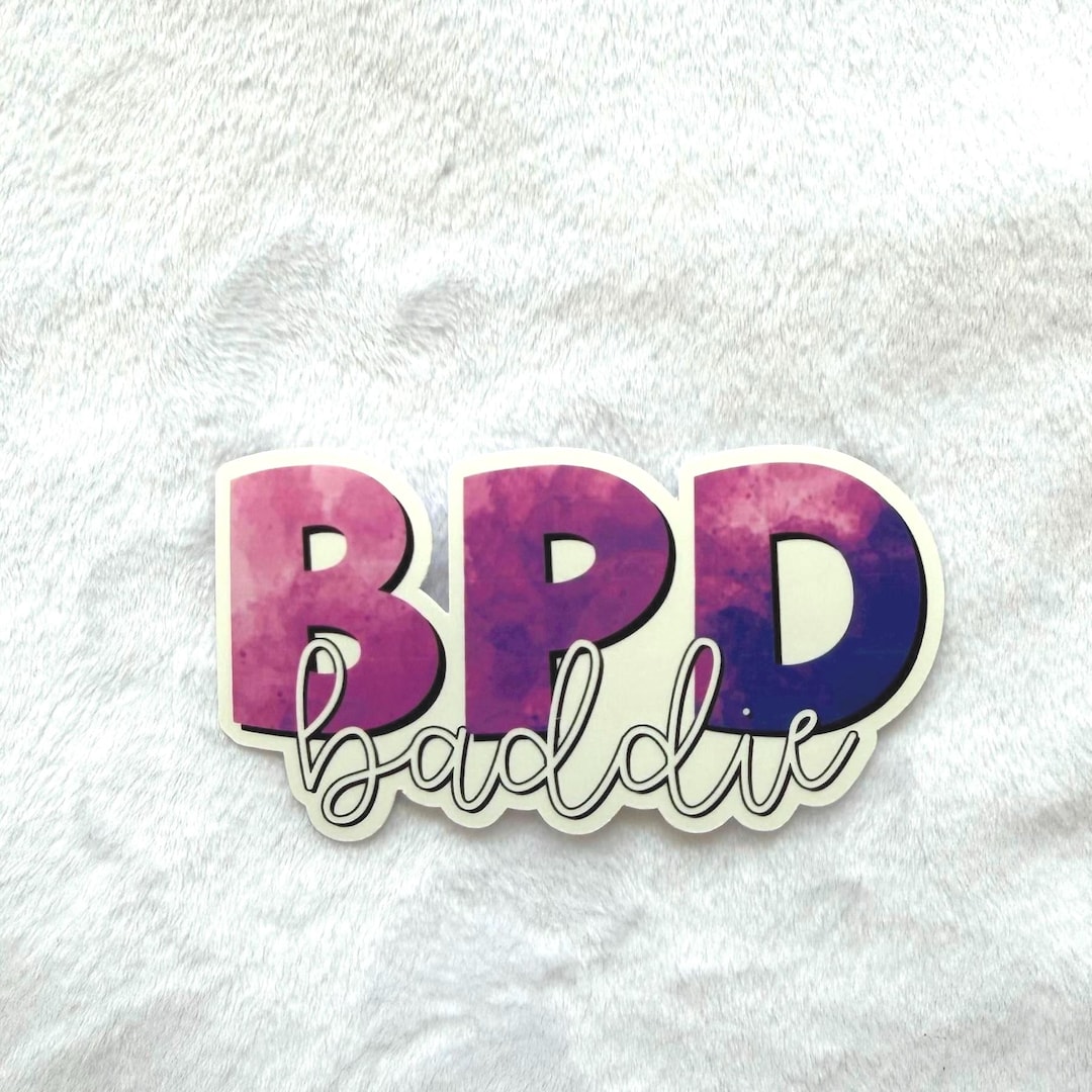Purple Aesthetic BPD Baddie Sticker- Handmade Cute Mental Health Humor ...