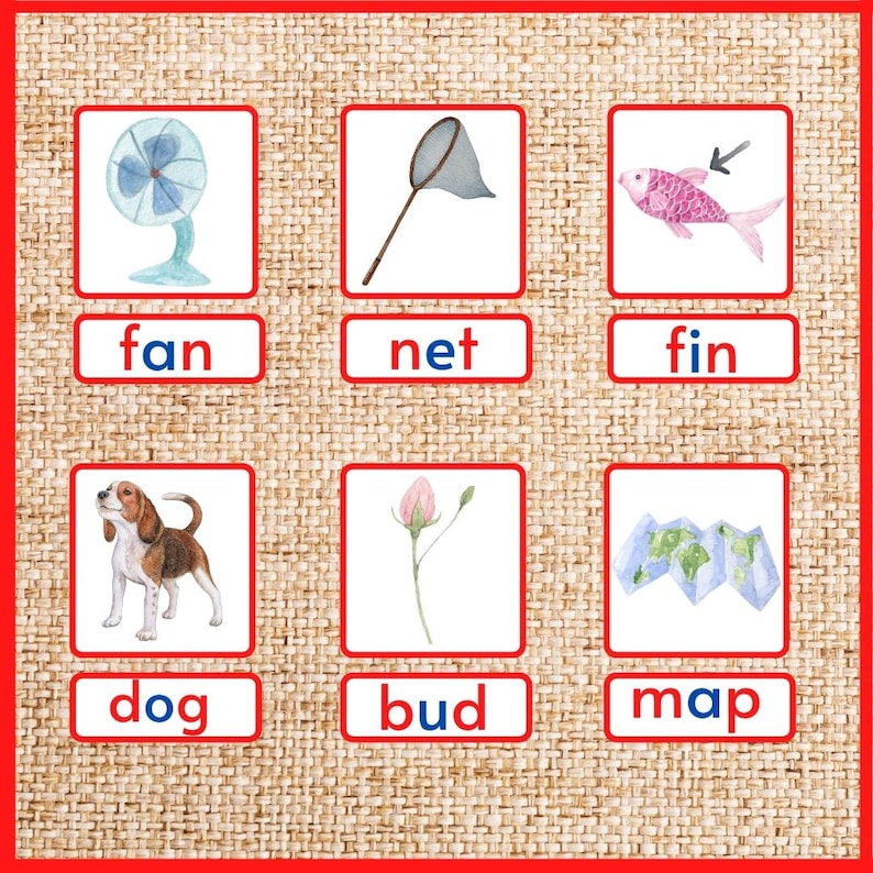 CVC Words - Montessori Matching Activity - Etsy