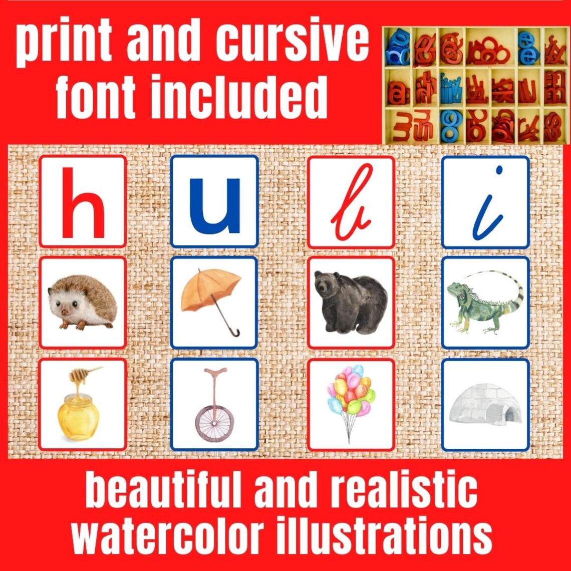 Montessori Phonics Matching Activity for Preschool | Beginning Letter ...