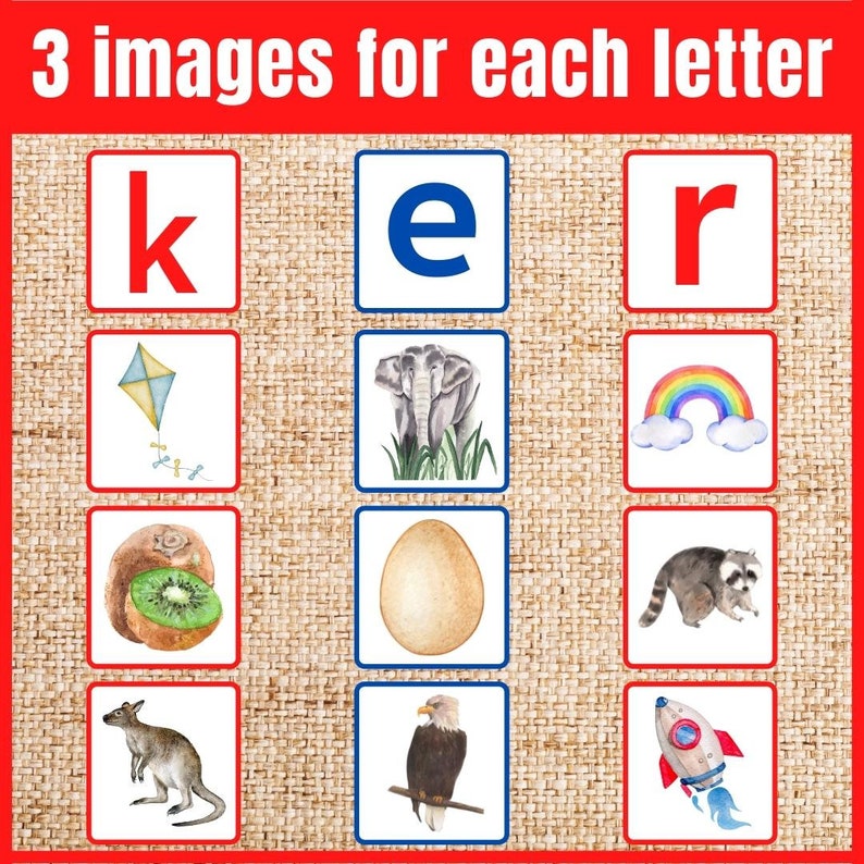 Montessori Phonics Matching Activity for Preschool | Beginning Letter ...
