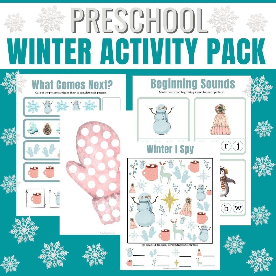Winter Preschool Activity Pack | Winter Themed Preschool Activities and ...