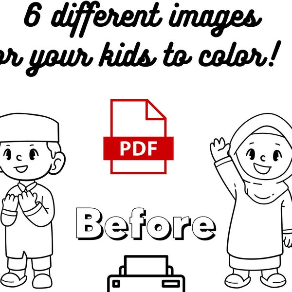 Islamic Printable Coloring Pages for Kids Colorful Muslim-themed ...