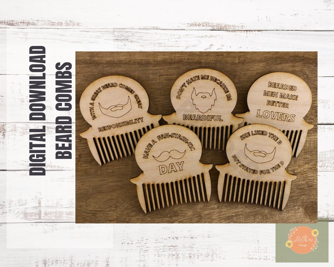 DIGITAL FILE ONLY Mens Beard Comb Svg Gift for Him Mustache Comb - Etsy
