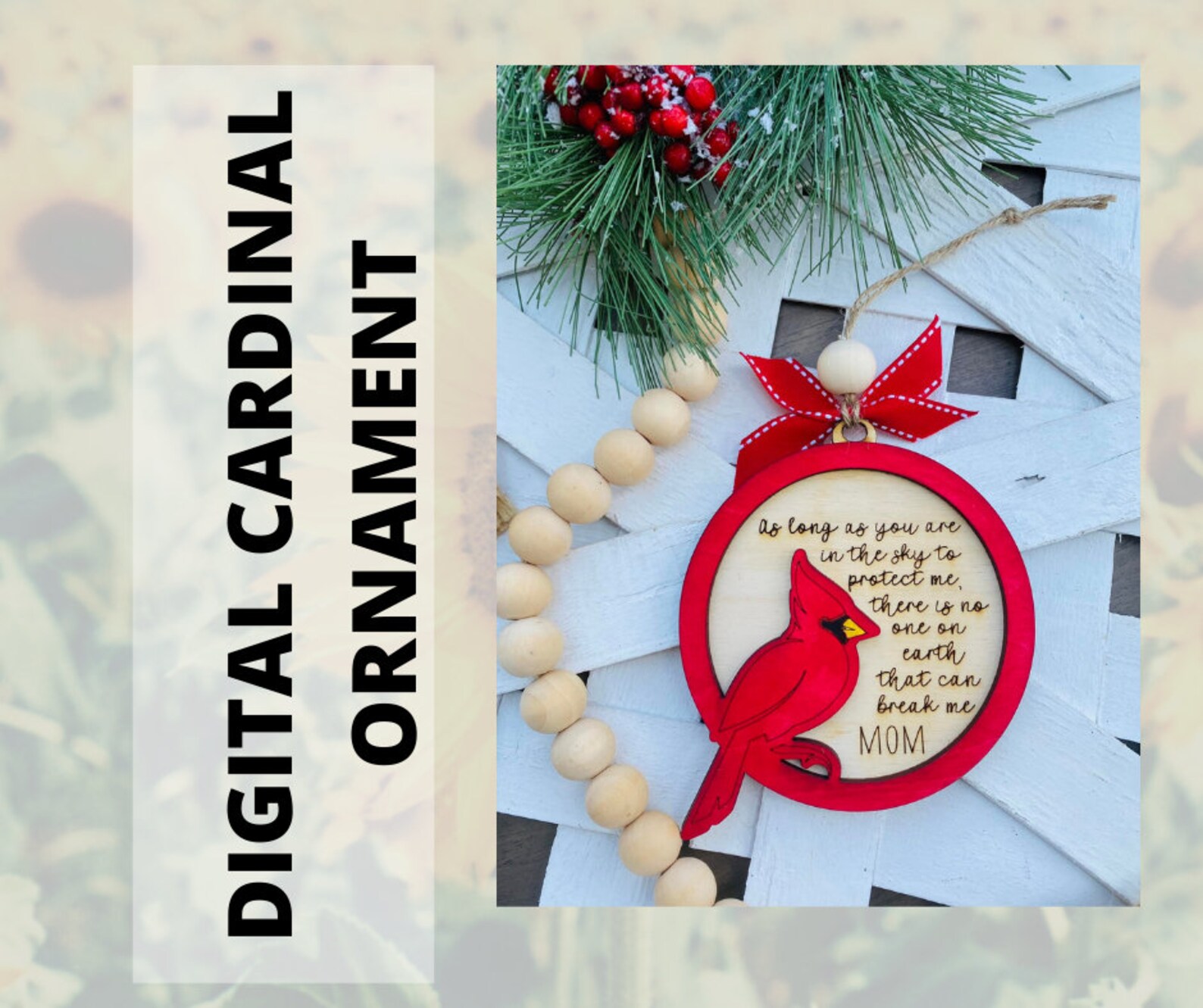 Cardinal Memorial Ornament SVG, Digital File, SVG File, Digital ...