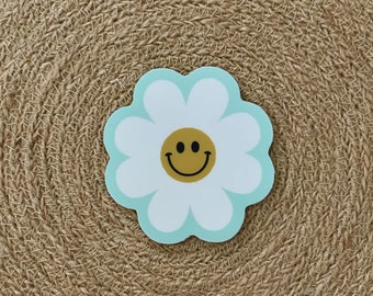 Smiley Flower Sticker - Etsy