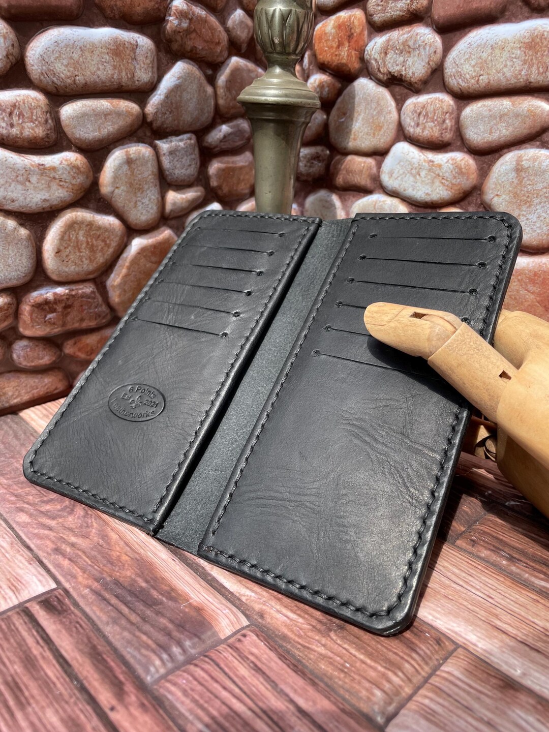 Roper Wallet Black Horween Derby Handmade Roper Wallet 12 Cards - Etsy