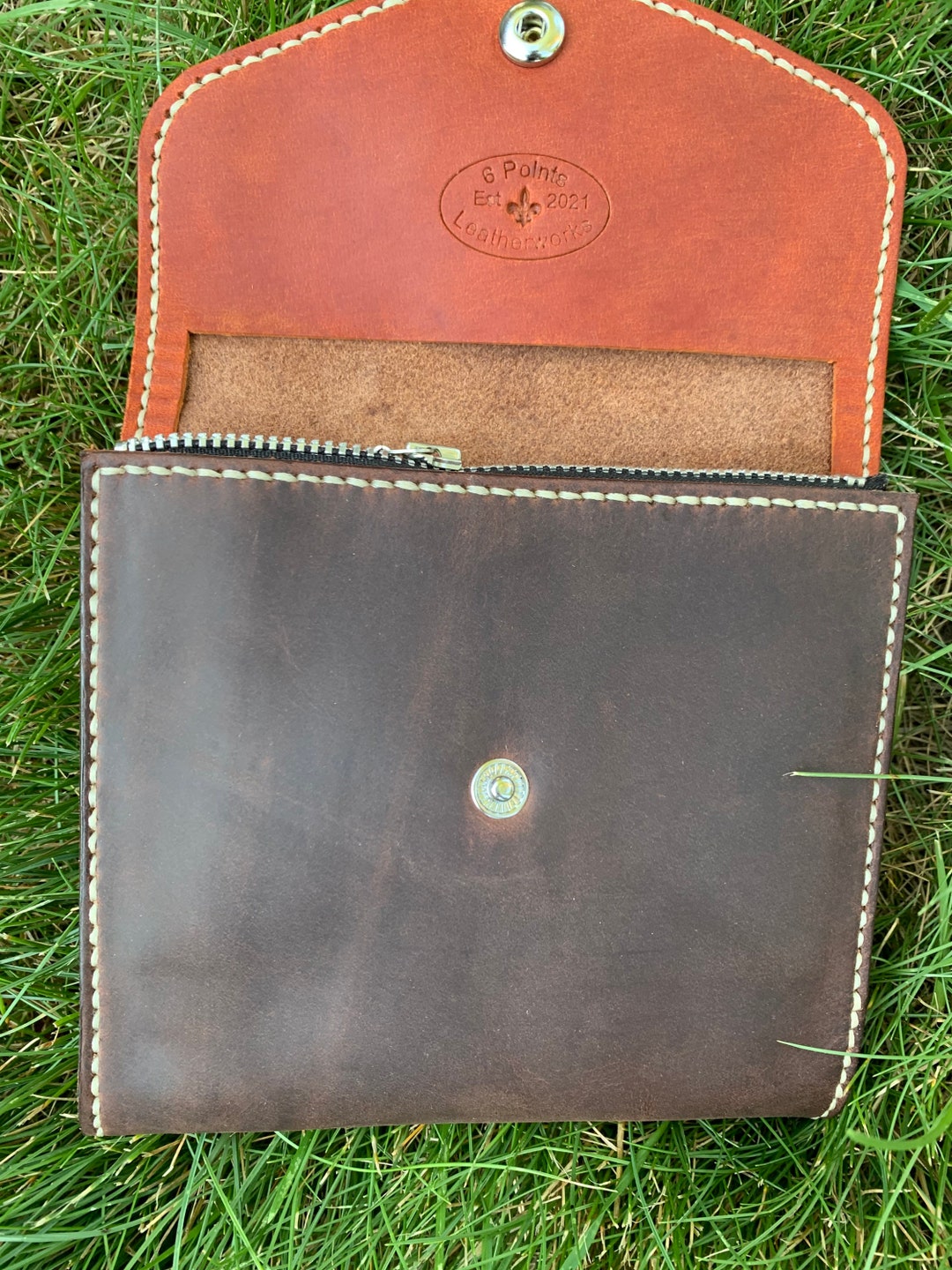 Wallet Handmade Italian Leather Tempesti Baku 8 Cards Zipper Pocket - Etsy