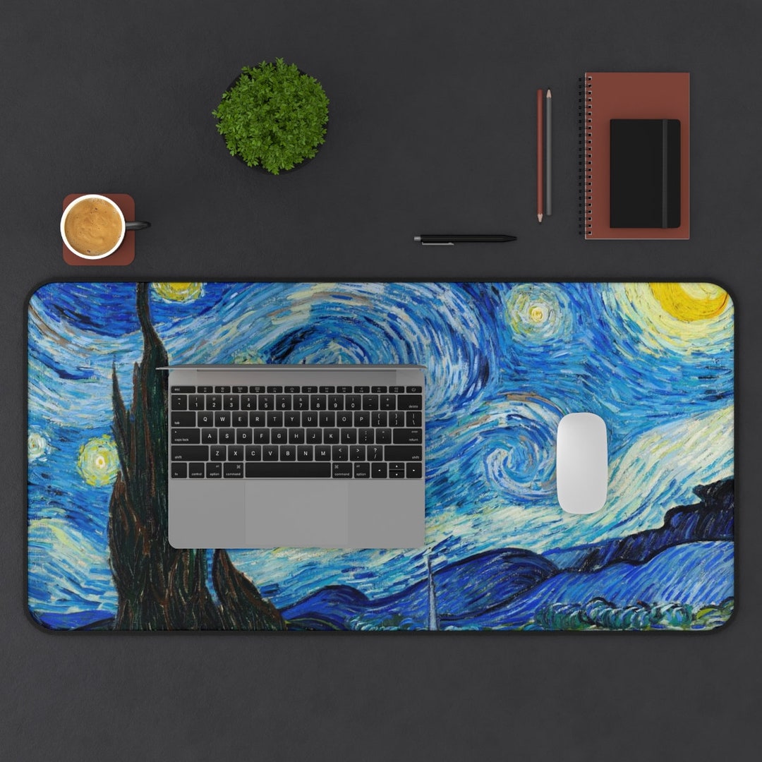 Van Gogh Print, Starry Night Extended Mouse Pad, Xxl Mousepad, Gaming ...